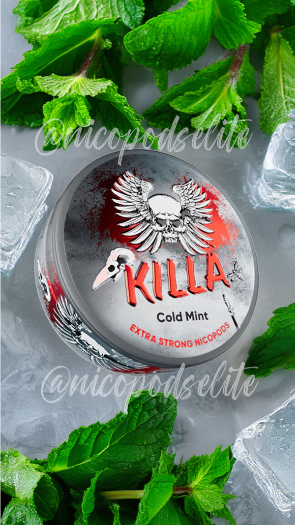 Killa Cold Mint Nicotine Pouches – Nicopods Elite